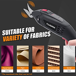 FUJIWARA Electric Scissors Replacement Blades Multipurpose Home Electric Fabric Shears Cutter Blade for Cardboard Sewing Paper Leather Cutting, 2 PCS