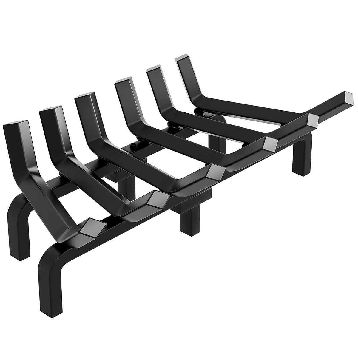 AMAGABELI GARDEN & HOME Fireplace Log Grate 24 Inch Wide Heavy Duty Solid Steel Indoor Chimney Hearth 3/4 Bar for Outdoor Kindling Tools Pit Wrought Iron Wood Stove Firewood Burning Rack Holder