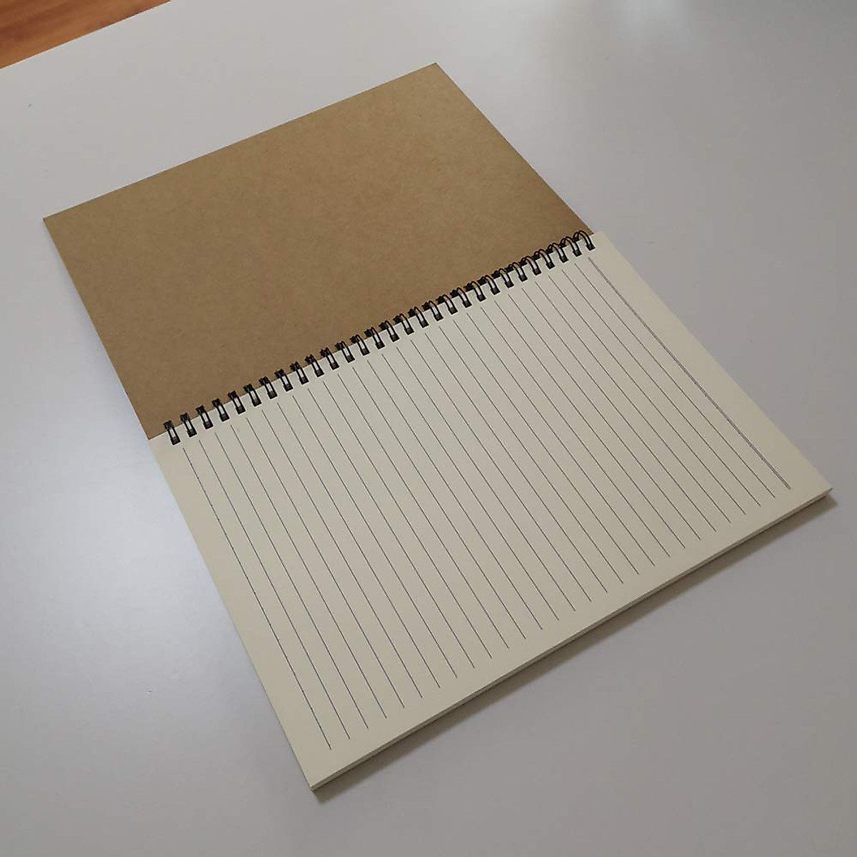 YUREE Spiral Notebook/Spiral Journal Lined, B5 Hard Kraft Cover Wire Bound Notebook Ruled, 70 Sheets (140 Pages), 10.5" x 7.3", Brown