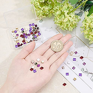 PH PandaHall 2 Hole Seed Beads, 120pcs 6 Styles 5 x 4.5~5.5mm Rectangle Glass Carrier Beads Cube Spacer Beads for Multi-Strand Bracelet Necklace Jewelry DIY Craft Making