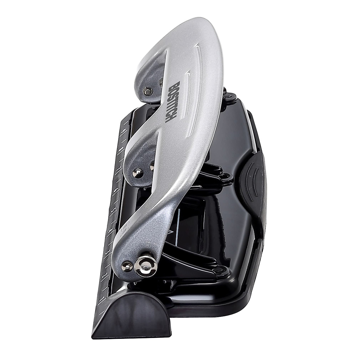Bostitch Office Three-Hole Punch, Silver/Black (2101), 12 Sheet Black