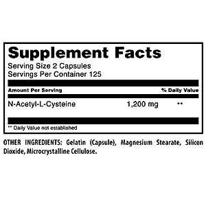 Amazing Formulas NAC (N-Acetyl-L-Cysteine) Supplement | 600 Mg per Serving | 250 Capsules | Non-GMO | Gluten Free | Made in USA