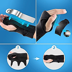 psycilla Fits Both Hands-Copper Infused Adjustable Support Splint Wrist Brace for Carpal Tunnel Relief Support-Both a Wrist Splint （1 pk）