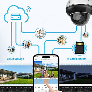Funxwe 8MP 4K UHD 5X Optical Zoom 2.4G 5G Dual WiFi PTZ Security Wireless IP Camera Motion Detection Auto Tracking Ceiling Dome Waterproof