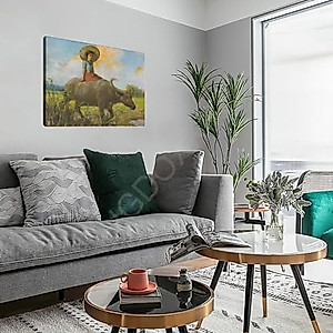 Art Poster of The Work of Filipino Rural Landscape Painter Fernando Amorsolo Canvas Poster Wall Art Decor Print Picture Paintings for Living Room Bedroom Decoration Frame-style 20x16inch(50x40cm)