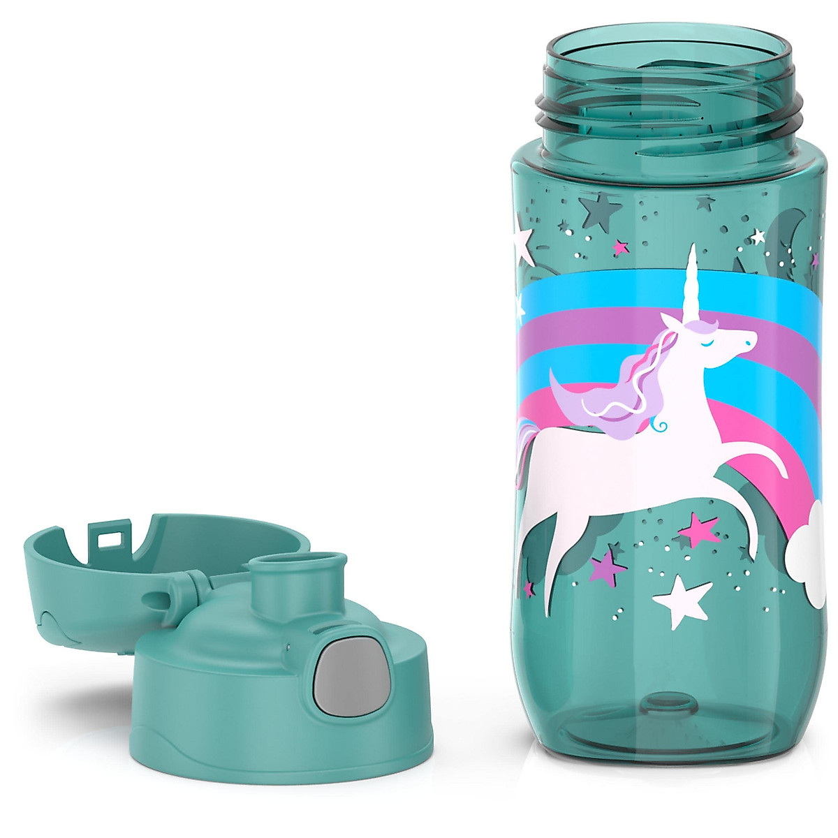 THERMOS FUNTAINER 16 Ounce Plastic Hydration Bottle with Spout Lid, Color Change Unicorns