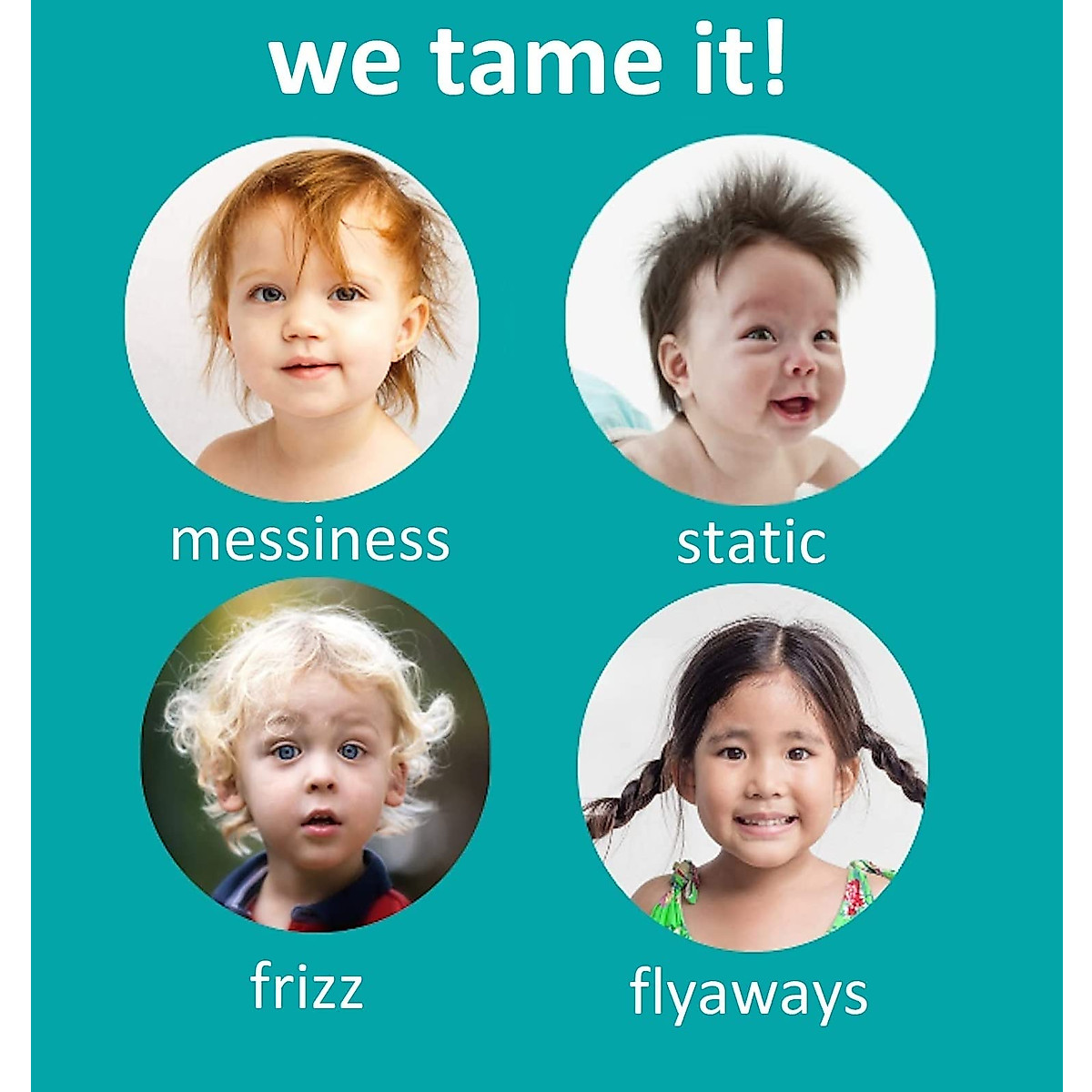 T is for Tame – Bundle - Hair Taming Spray for Frizz, Static, Flyaways & Bed Head for Toddlers & Kids, and 2 Flexible Bristle Detangling Brushes, Spray is a 100% Natural Hair Product