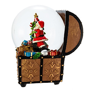 Kurt S. Adler J3259 100mm Wind-Up Musical Santa Water Globe in Treasure Chest