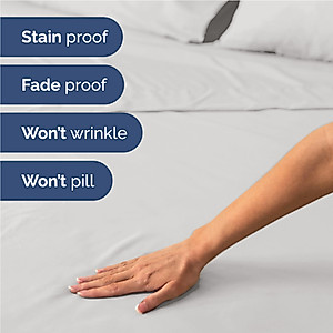 Full Size 4 Piece Sheet Set - Comfy Breathable & Cooling Bed Sheets Set - Hotel Luxury Bedding for Women, Men, Kids & Teens - Deep Pockets, Easy-Fit, Super Soft & Wrinkle Free - Oeko-Tex - French Grey