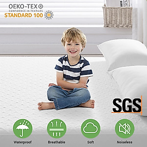 MERITLIFE Premium 100% Waterproof King Size Mattress Protector Cooling King Mattress Pad Cover Breathable Deep Pocket Topper Protection Machine Washable Noiseless Quiet (White,King 78"x80")