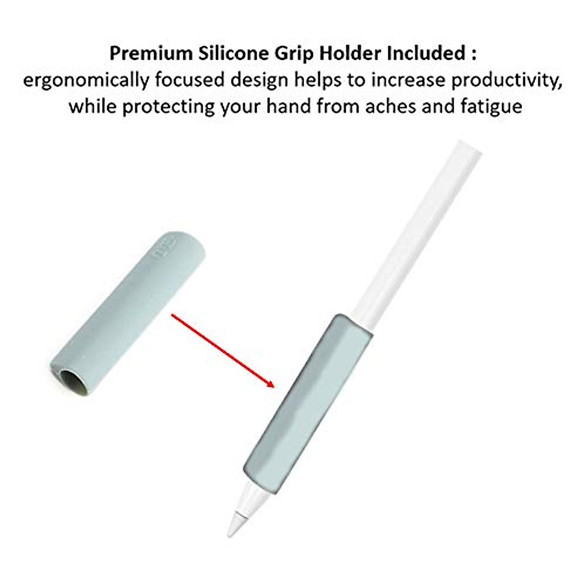 Stylus Pen Pencil 1st Generation Gen Replacement for Apple iPad Pro 1st iPad 1st 2nd 3rd 4th 5th iPad Mini 1 2 3 4 iPad Air 1st 2nd iOS Android Capacitive Tablet Touch Screen + Free Holder (White)