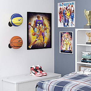 Wallniture Sporta Wall Mount Sports Ball Holder Display Storage Steel Black Set of 2