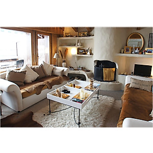 Stylish Super Thick Flokati Rugs. Long 3.5” Organic Wool Pile. Shaggy Natural Wool Area Rug. (3' x 5')