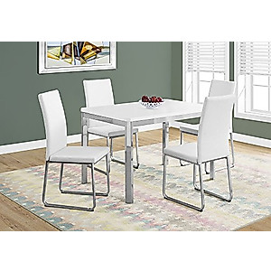 Monarch Specialties I Two Chairs, 28"L x 28"D x 38"H, White/Chrome