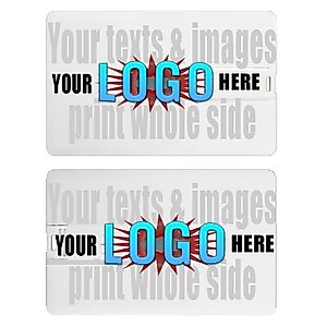 Custom Logo USB Flash Drive in Credit Card Shape, Personalised Memory Stick in Bulk for Promotion(1pcs, 4GB)