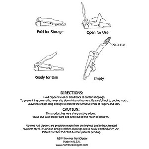 Genuine No-mes Fingernail Clipper, Catches Clippings, Made in USA