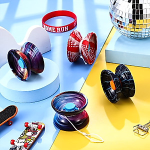 4 Pieces Yoyo Alloy Responsive Ball, Metal Yoyo String Trick Ball for Beginners, Boys, Adults Players Auto Return Technology Ball(Multi Style)