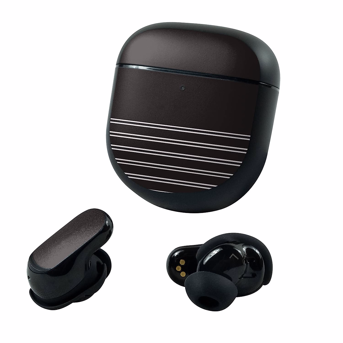 MightySkins Skin Compatible with Bose QuietComfort Earbuds II (2022) - Pinstripe | Protective, Durable, and Unique Vinyl Decal wrap Cover | Easy to Apply, Remove, and Change Styles | Made in The USA