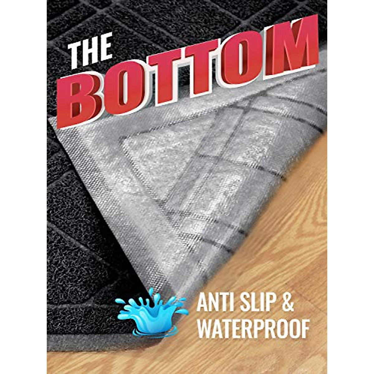 Iprimio Cat Litter Box Mat 42x36 Black | Cat Litter Trapping Mat, Mesh Mat Catches Litter, Repels Odor, Easy Clean Non Slip Kitty Litter Trapper Mats