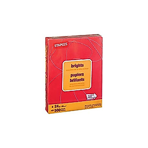 Staples 733081 Brights 24 Lb. Colored Paper Red 500/Ream