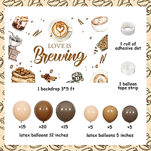 Coffee Bridal Shower Decorations Love is Brewing Backdrop Banner Coffee Balloon Arch Kit Love is Brewing Bridal Shower Decorations Coffee Bar Bachelorette Party Supply for Coffee Lovers Wedding Shower