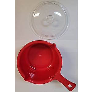 Home Products Essentials Microwave Pot with Lid & Spout Cooker & Steamer BPA Free Dishwasher Safe 32 oz.946 ml (1, red pot)