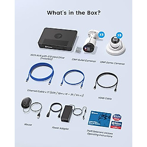 Swann 12MP Security Camera System, 16 Channel NVR with 4TB, 16 IP Cameras Indoor Outdoor Home, 6k Mega HD PoE Wired,Video Analytics, 2-Way Audio, Sirens, Color Night Vision, True Detect, 1690008B8DE