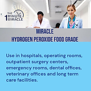 The One Minute Miracle - Miracle Brite Smile Mouthwash and 12% Hydrogen Peroxide Medical Food Grade 8 oz Bottle. Recommended by The One Minute Cure Book