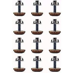 Leveling Feet Adjustable Furniture Levelers - 5/16 inch Threaded Shank w/T-Nuts Leg Leveler for Table,Chair and Furniture Legs- Adjusts from 0" to 1" - Pack of 12 (Coffee)