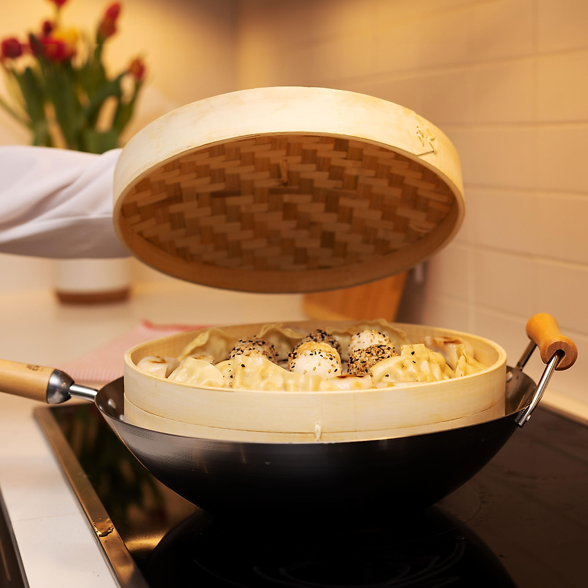 Joyce Chen Steamer, Bamboo, Tan