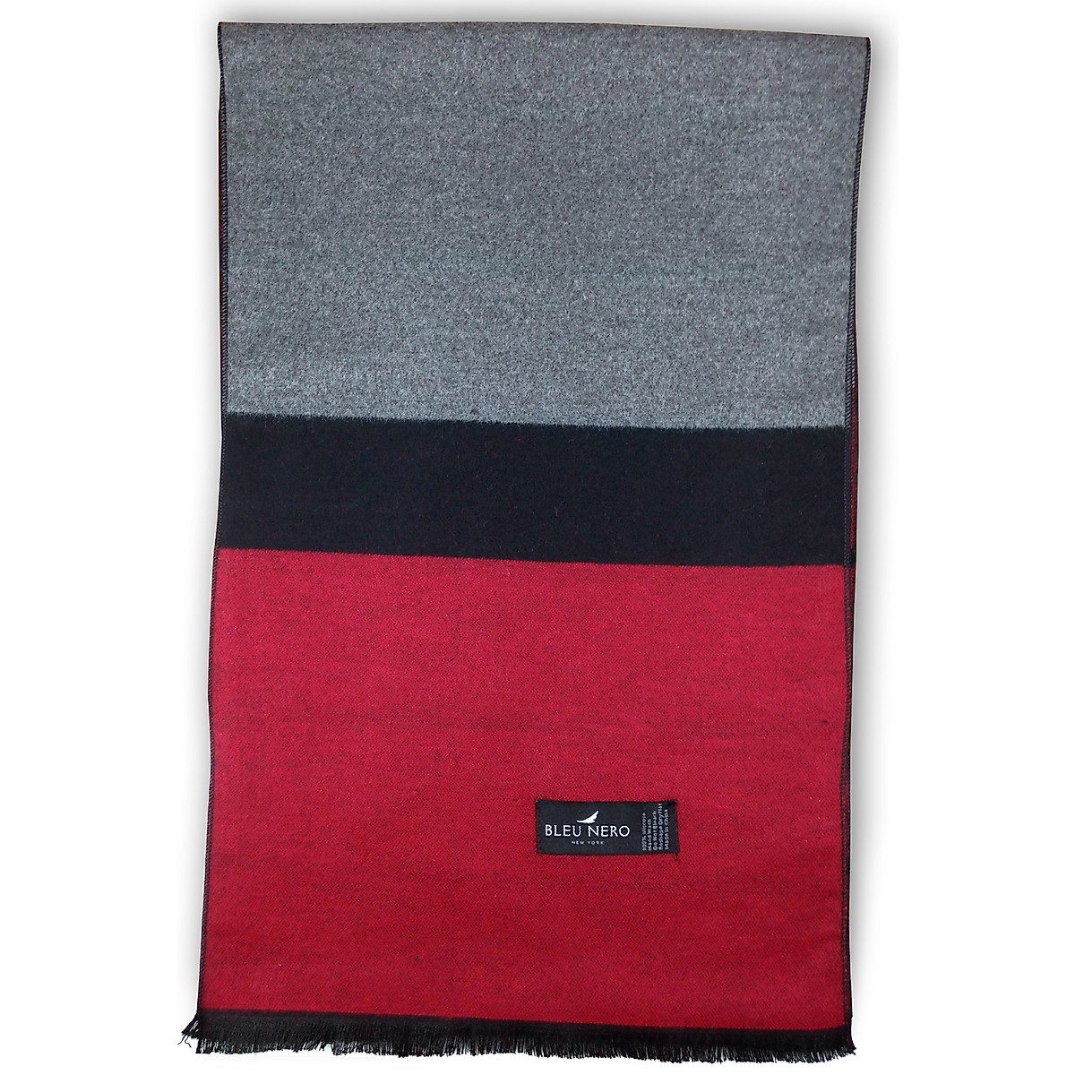 Livativ Bleu Nero Luxurious Winter Scarf for Men and Women – Large Selection of Unique Design Scarves – Super Soft Premium Cashmere Feel Red Black Grey Two-sided Stripes