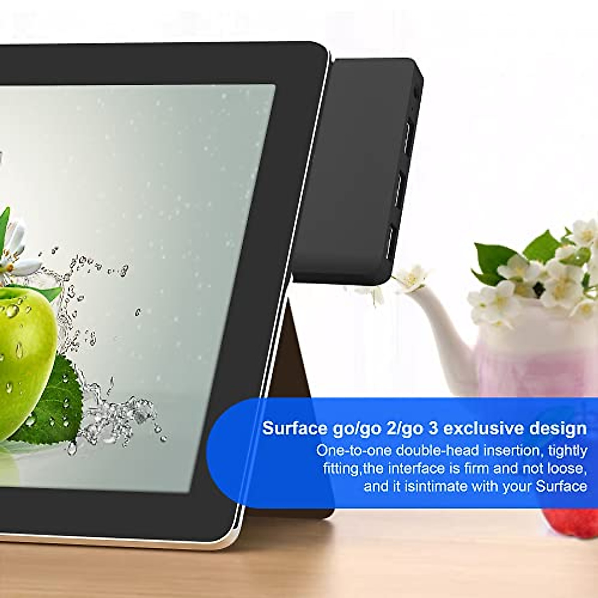 Surface GO/GO 2/GO 3 Hub Docking Station, 4 in 2 Surface Go Adapter with 2X USB 2.0 Ports, 1x USB 3.0 Port(5Gbps) & 3.5mm Audio/Microphone/Headset Jack,Combo Accessories for Microsoft Surface GO/2/3