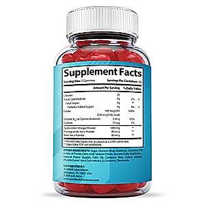 Justified Laboratories (5 Pack) Tru Bio Keto Gummies 1000MG ACV with Pomegranate Juice Beet Root B12 300 Gummys