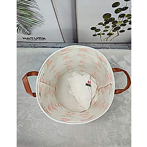 ASKETAM Canvas Fabric Collapsible Kids Baby Laundry Basket Children Nursery Bedroom Dirty Clothes Hamper Storage Bin Toy Organizer (Fox little pine)