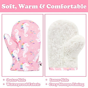 Sarfel Toddler Gloves Ages 2-4 Toddler Mittens Girl Toddler Waterproof Gloves Mittens for Toddler Girls Toddler Snow Mittens