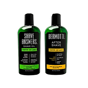 Foster and Lake - BERMOTTI After Shave, 2 Pack - 4 oz- No Burn & All Natural Soothing Skin Moisturizer