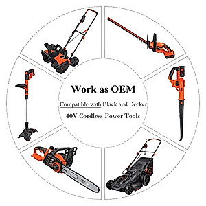 Lasica 2Pack 40V MAX Batteries LBX2040 Replacement for Black and Decker Lawn Mower 40V Battery Compatible with Black & Decker 36V and 40V MAX Cordless Tools LCS1240B LSWV36 LST136B LHT341FF LGC120AM