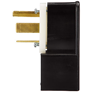 Leviton 8462-P 60 Amp, 250 Volt- 3PY, Straight Blade, Plug, Industrial Grade, Grounding, Angle, Black