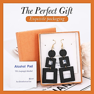 KINIVA Big Dangle Earrings for Women Trendy, Lightweight Boho Earrings Drop, Fashion Gifts for Christmas (38 Black)