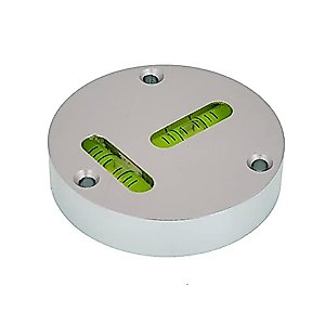 Metal round horizontal bubble T-type two-way level instrument metal level diameter 60mm accuracy 5 ′ / 2mm (silvery)