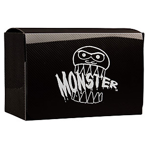 Monster Protectors XL Commander Magnetic Double Deck Storage Box (Black) for Collectible Trading Cards-Dual Compartments for up to 200 Cards- Standard & Smaller Size TCGs works with Yugioh MTG Pokémon