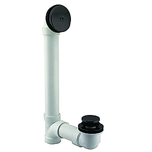 Westbrass Tip-Toe Sch. 40 PVC Bath Waste with One-Hole Elbow, Matte Black, D49321-62