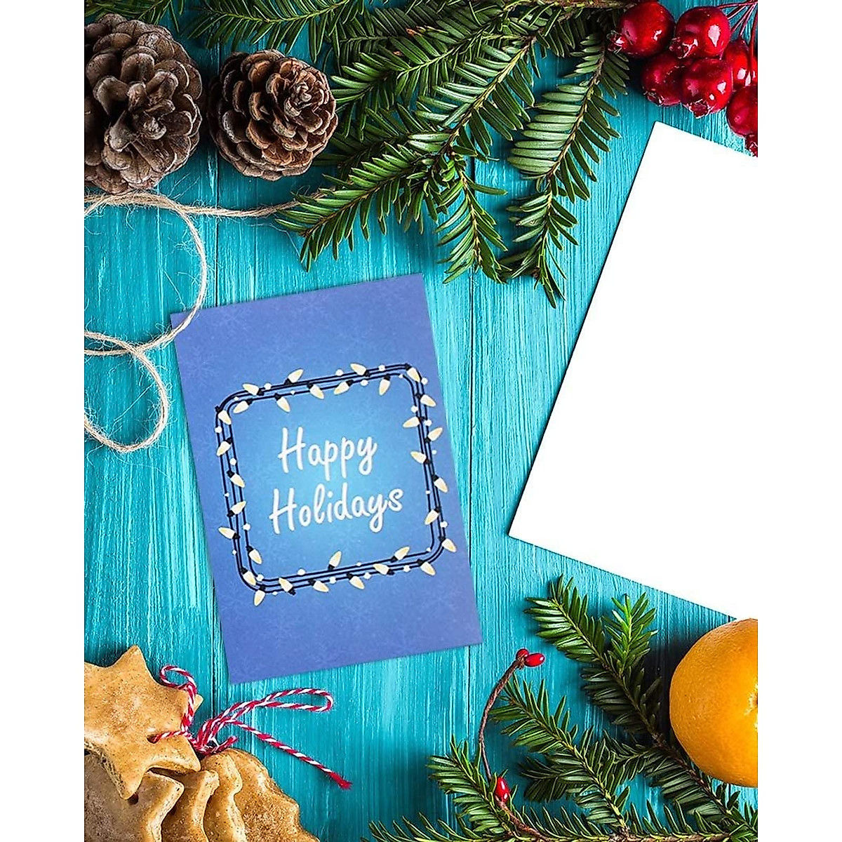 36 Pack Christmas Cards with Envelopes 4x6, Happy Holidays, Seasons Greetings, 6 Lights Designs