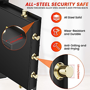 4.0 Cub Large Fireproof Safe for Home Use, Heavy Duty Home Safes Water and Fireproof with Fireproof Bag, Electronic Keypad Keys and Inner Cabinet, Anti-Theft Fire Proof Safe Box for Home Office