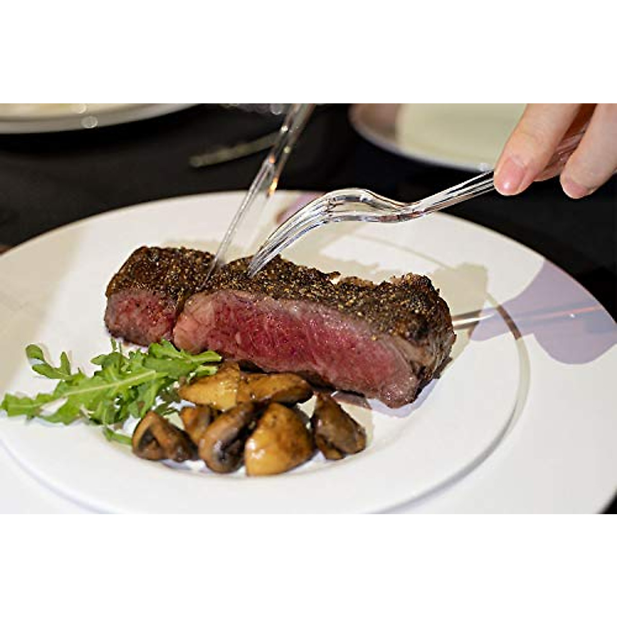 POSATE Heavy Weight Plastic Forks, Clear Disposable, 100 Count