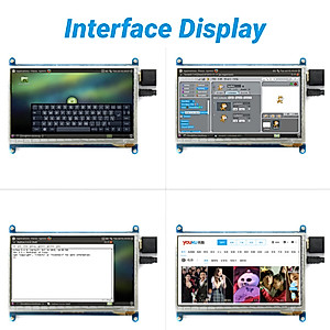 Yoidesu Capacitive Touch Screen 7 Inch for Raspberry Pi 3/2/1, 1024 × 600 Full HD Portable Gaming Monitor with Backlit, HDMI Touch Panel, Compatible with Windows 7, 8, 10