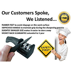 Wrenwane Kitchen Knife Sharpener - 2 Stage Sharpening, Black