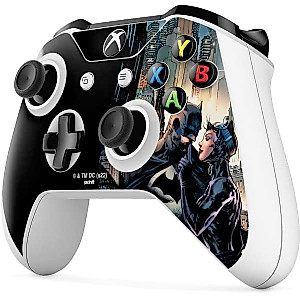 Skinit Decal Gaming Skin Compatible with Xbox One S Controller - Officially Licensed Warner Bros Batman and Catwoman Design