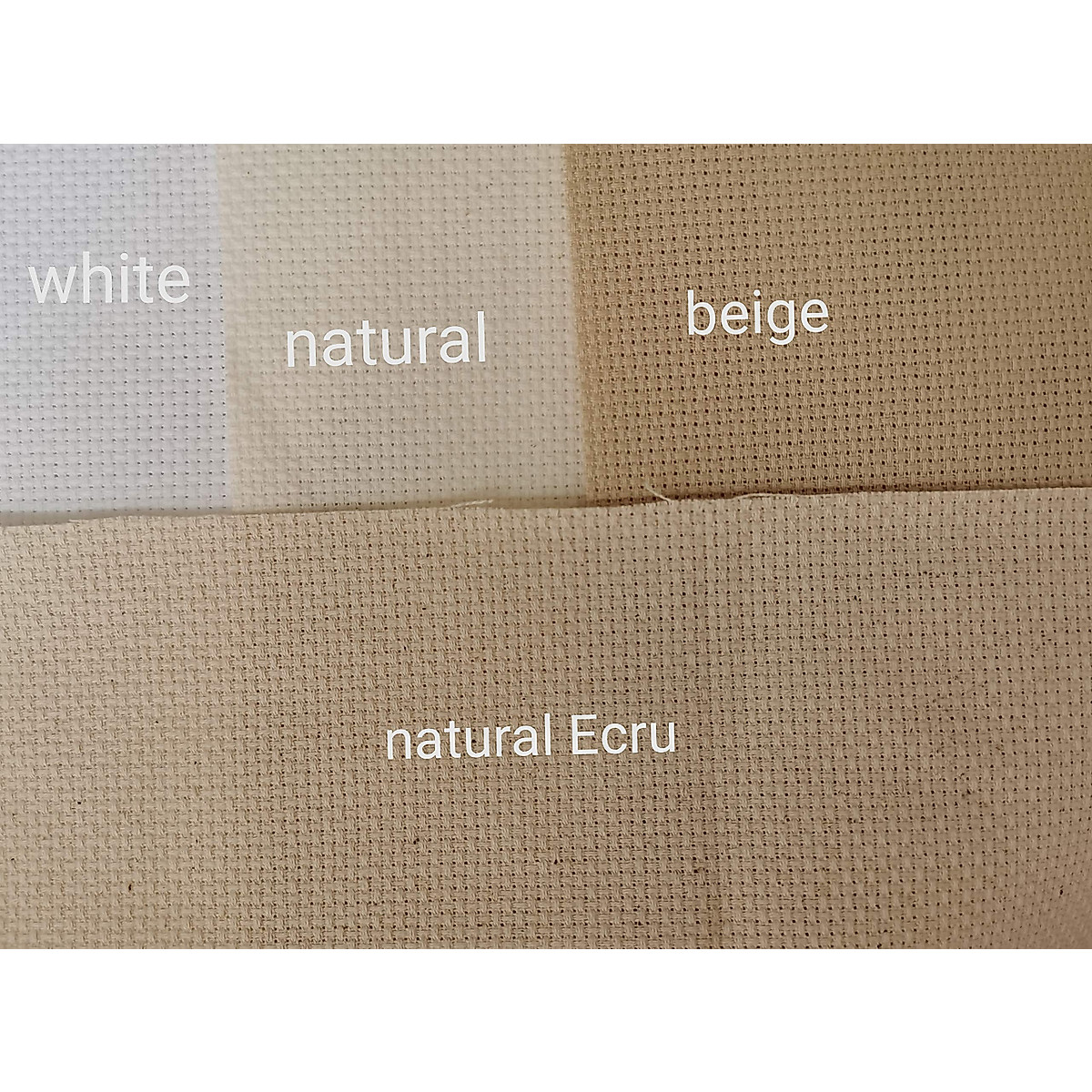 19" x 28" 14CT Counted Cotton Aida Cloth Cross Stitch Fabric (Natural-Ecru)