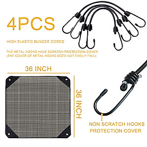 Air Conditioner Covers for Outside Units, Durable Leaf Guard Mesh Ac Cover for Outside Unit All Season Universal Condenser Heat Pump Cover for Outdoor Central AC Defender Set (36" x 36")